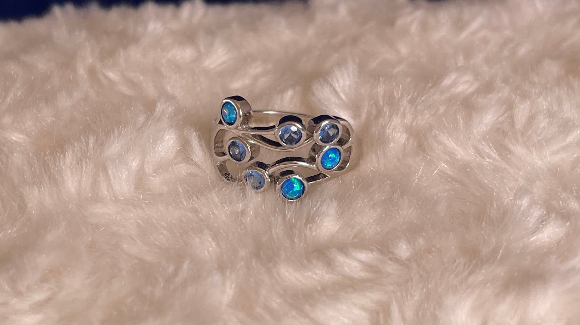 Boodle Ring with Doublets & Blue Cubic Zirconia – Tatham Jewellers